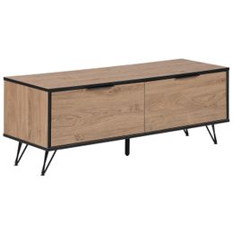 Beliani TV-M&Ouml;BEL Hellbraun, Schwarz HALSTON 40/120/46 cm