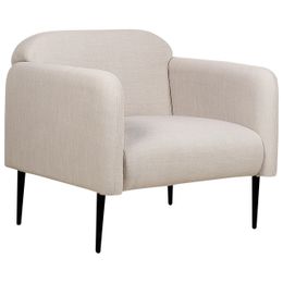 Beliani SESSEL Leinen taupe/schwarz Stouby