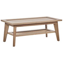 Beliani COUCHTISCH heller Holzfarbton 100/50 cm Simla