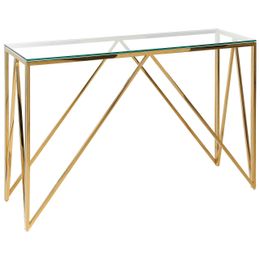 Beliani KONSOLENTISCH Glas transparent/gold Weso
