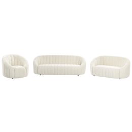 Beliani SOFA-SET 6-sitzer Samtstoff Wei&szlig; Malung