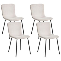 Beliani ESSZIMMERSTUHL 4er-Set Hellbeige Caldwell