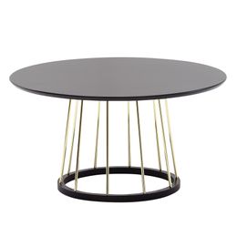 KADIMA DESIGN COUCHTISCH Schwarz Gold, Metall mit gro&szlig;er Ablagefl&auml;che, elegantes Design