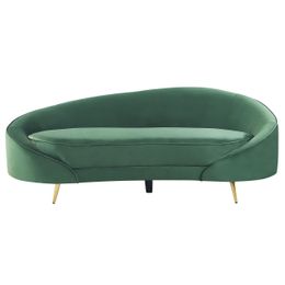 Beliani 3-SITZER-SOFA Samtstoff Smaragdgr&uuml;n Savar