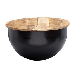 KADIMA DESIGN COUCHTISCH Industrial-Style Mango-Holz mit Metall, Aufklappbarer Stauraum