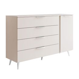 KOMMODE LINA KASCHMIR 1D4S auf hohen Beinen Silber Chrom