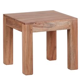 KADIMA DESIGN COUCHTISCH Massivholz Handgefertigt Edelholz Design, Beige 45x45x40 cm