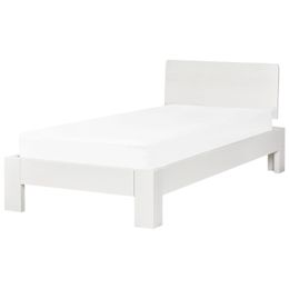 Beliani BETT mit Lattenrost 90x200 cm Wei&szlig; Royan