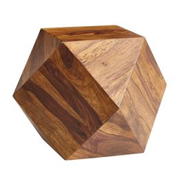 KADIMA DESIGN COUCHTISCH aus Sheeshamholz im Diamant-Design, Ma&szlig;e 57x42,5x57 cm, Belastbarkeit 30 kg