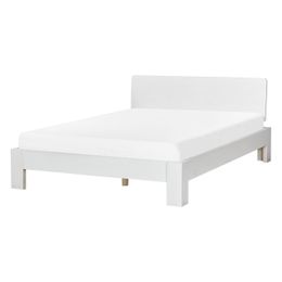 Beliani BETT mit Lattenrost 140x200 cm Wei&szlig; Royan