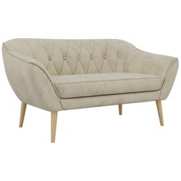 2-SITZER-SOFA PIRS - Beige Velvet - Holzbeine