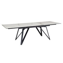 KADIMA DESIGN ESSTISCH Ausziehbar Keramik Glas Marmoroptik Rechteckig Gro&szlig;, Wei&szlig; 180x95x76 cm