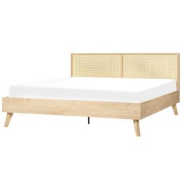 Beliani BETT 180/200cm Heller Holzfarbton Monpazier