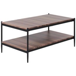 Beliani COUCHTISCH dunkler Holzfarbton/schwarz rechteckig Avoca