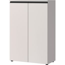 KADIMA DESIGN AKTENSCHRANK 2-t&uuml;rig Soft-Close, 3 Ordnerh&ouml;hen 81x120x40 cm Greige