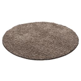 KADIMA DESIGN HOCHFLORTEPPICH RHEIN, einfarbig, aus Polypropylen, Mokka, &Oslash; 160 cm