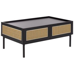 Beliani COUCHTISCH Schwarz/Heller Holzfarbton Cullen