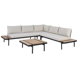 Beliani LOUNGE-SET 5-Sitzer Wei&szlig; Bellariva