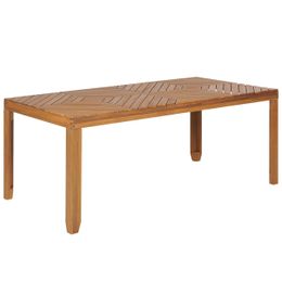 Beliani GARTENTISCH Akazienholz hellbraun 180/90 cm Baratti