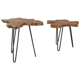 Beliani BEISTELLTISCH 2er-Set Unregelm&auml;ssig Holz, Schwarz Camrose