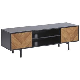 Beliani TV-M&Ouml;BEL Hellbraun, Schwarz SALINA 40/140/45 cm