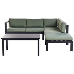 Beliani LOUNGE-SET 5-sitzer Aluminium Gr&uuml;n Messina