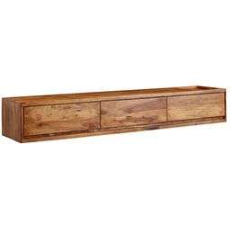 KADIMA DESIGN LOWBOARD Massivholz Modern Stil H&auml;ngend f&uuml;r 65-Zoll Fernseher mit 3 Schubladen