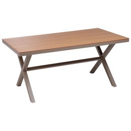 Beliani GARTENTISCH Heller Holzfarbton Tiano