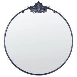 Beliani WANDSPIEGEL schwarz Metall rund 67 cm Sommant