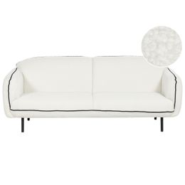 Beliani 3-SITZER-SOFA Boucl&eacute; wei&szlig;/schwarz Tonsberg