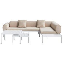 Beliani LOUNGE-SET 5-Sitzer Beige Rasiglia