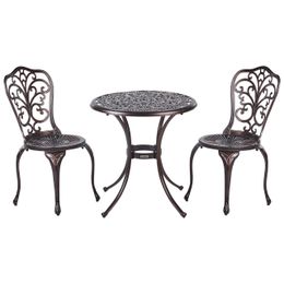 Beliani BISTRO-SET 2-Sitzer Braun Triora/Andalo