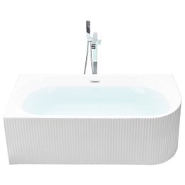 Beliani ECKBADEWANNE 80x169x59 cm wei&szlig; Gocta