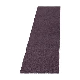 KADIMA DESIGN TEPPICH Hochflor SPREE in Violett, einfarbig, 80 x 250 cm