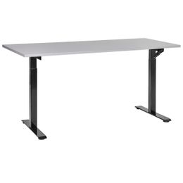 Beliani SCHREIBTISCH grauschwarz 160/72 cm manuell h&ouml;henverstellbar Destin III