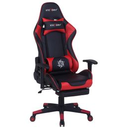 Beliani GAMINGSTUHL Kunstleder Schwarz/Rot Victory
