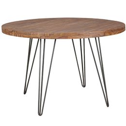 KADIMA DESIGN ESSZIMMERTISCH &ndash; Rund Massivholz 120 cm Landhausstil