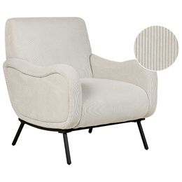 Beliani SESSEL Cord hellgrau Almind