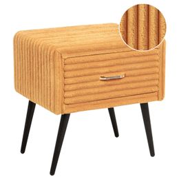 Beliani NACHTTISCH Orange/Schwarz Flayat
