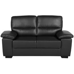 Beliani 2-SITZER-SOFA Kunstleder Schwarz Vogar