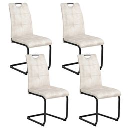 Beliani ESSZIMMERSTUHL 4er-Set Hellbeige Cisco