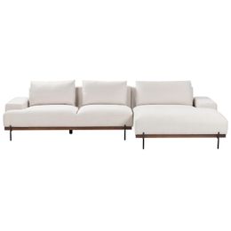 Beliani 3-SITZER-ECKSOFA hellbeige rechtsseitig Mariferd