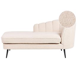 Beliani CHAISELONGUE Boucl&eacute; hellbeige rechtsseitig Allier