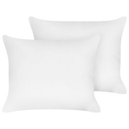 Beliani KISSEN 2er-Set Wei&szlig; 60/50 cm Triglav