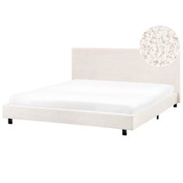 Beliani BETT mit Lattenrost 180/200 cm Cremewei&szlig; Albi