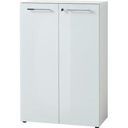 KADIMA DESIGN AKTENSCHRANK "Muenchen" Glasfront Soft-Close Abschlie&szlig;bar, Wei&szlig; 80x37x120cm