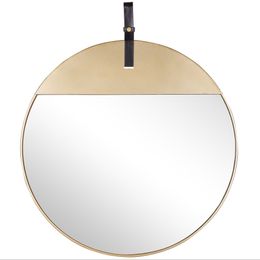 Beliani WANDSPIEGEL gold mit Aufh&auml;ngeband 60 cm Gurs