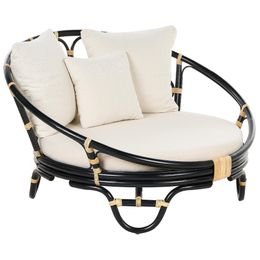 SONNENINSEL Rattan schwarz Auflagen beige ROSSANO