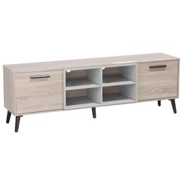 Beliani TV-M&Ouml;BEL Hellbraun, Grau, Dunkelbraun BILLINGS 40/180/60 cm