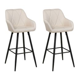 Beliani BARSTUHL 2er-Set Polsterbezug Beige Darien
